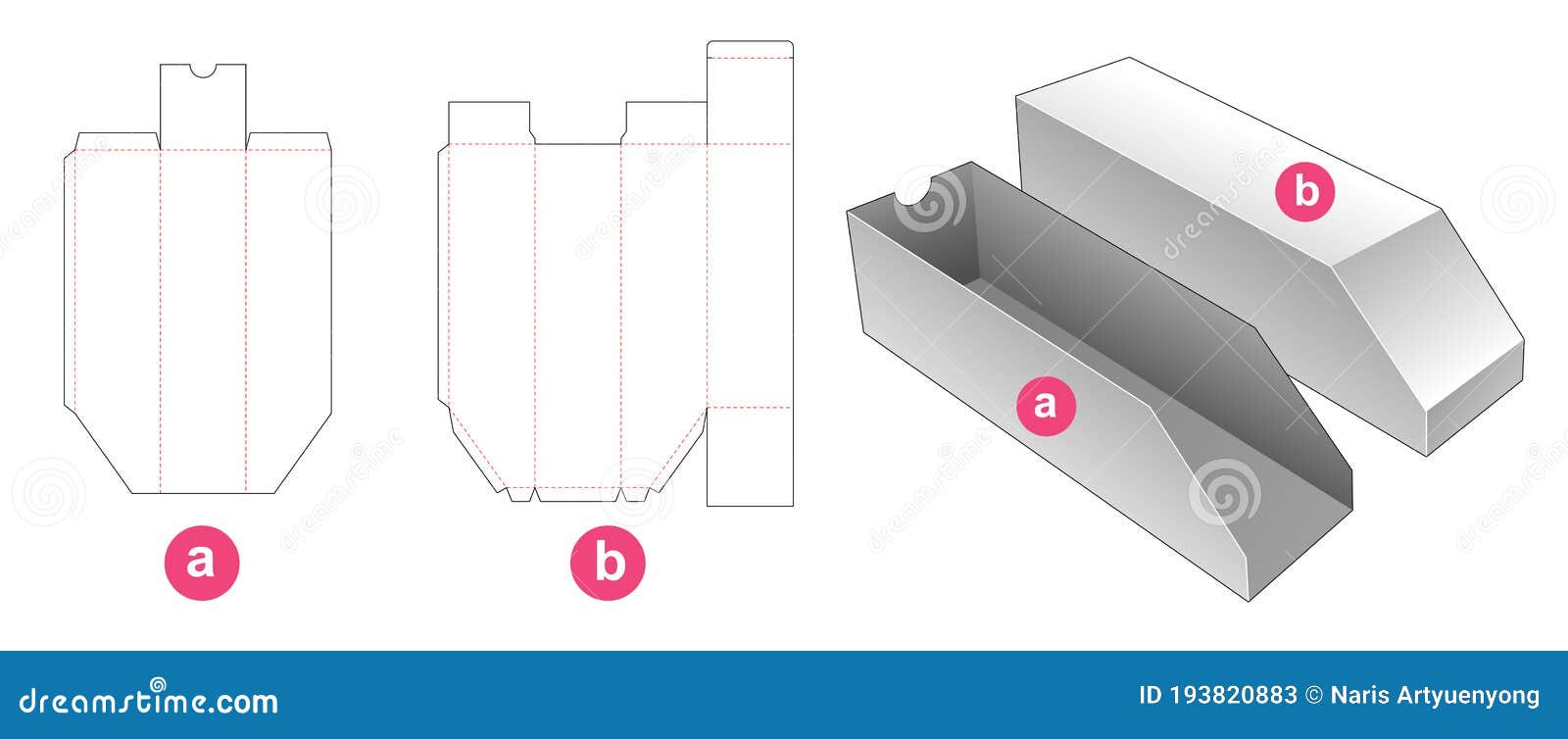 Packaging Box And Lid With Insert Die Cut Template Cartoon Vector ...