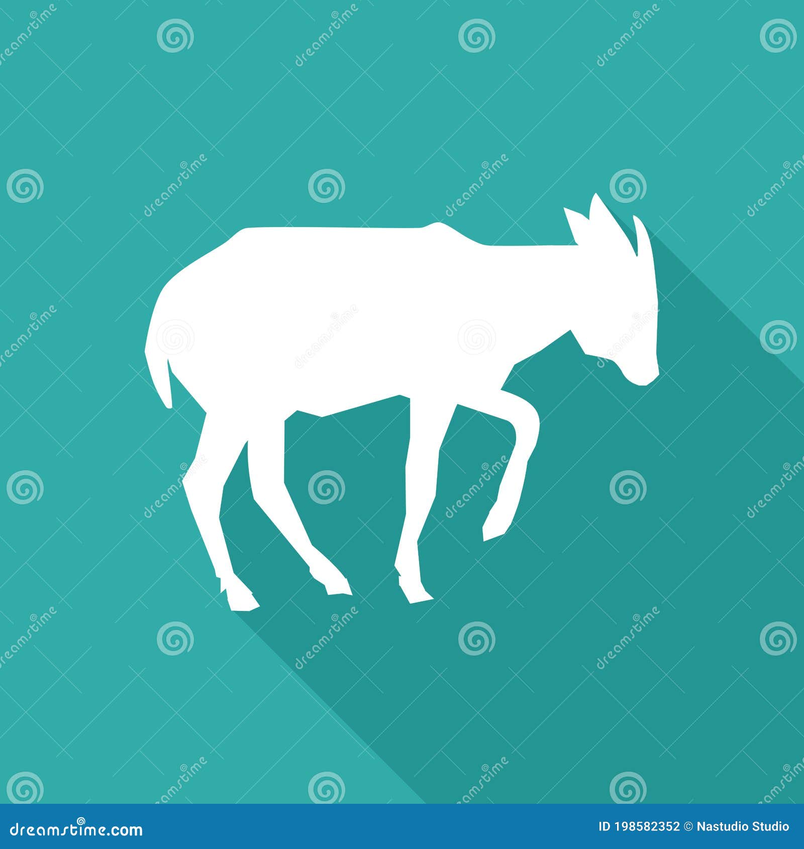 Chamois Icon with Long Shadow. White Chamois Logo Stock Vector - Illustration of outdoor, goat ...