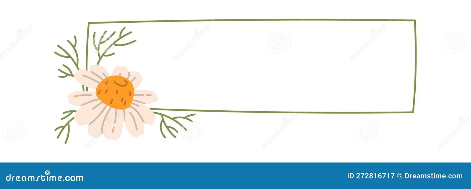 Chamomile Flowers Rectangular Frame Stock Vector - Illustration of sprout, botanical: 272816717