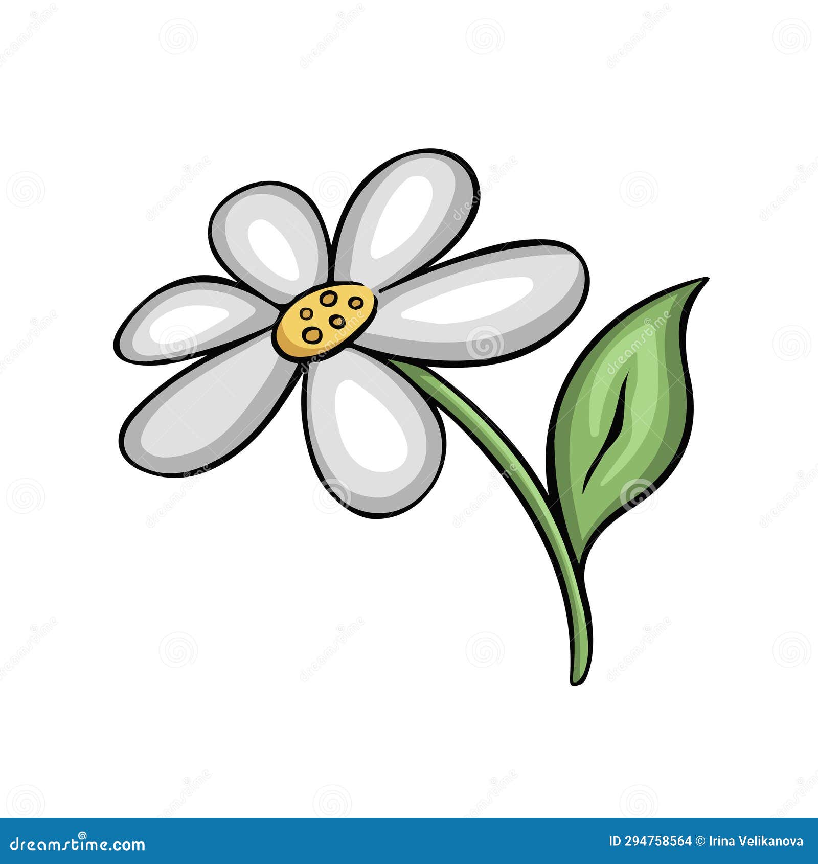 Chamomile Spring Flower, Vector Illustration Stock Vector ...