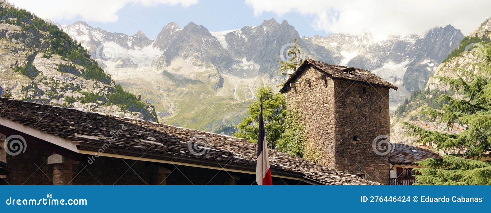 Chamonix Mountains Landscape in Spring, France Stock Photo - Image of ...