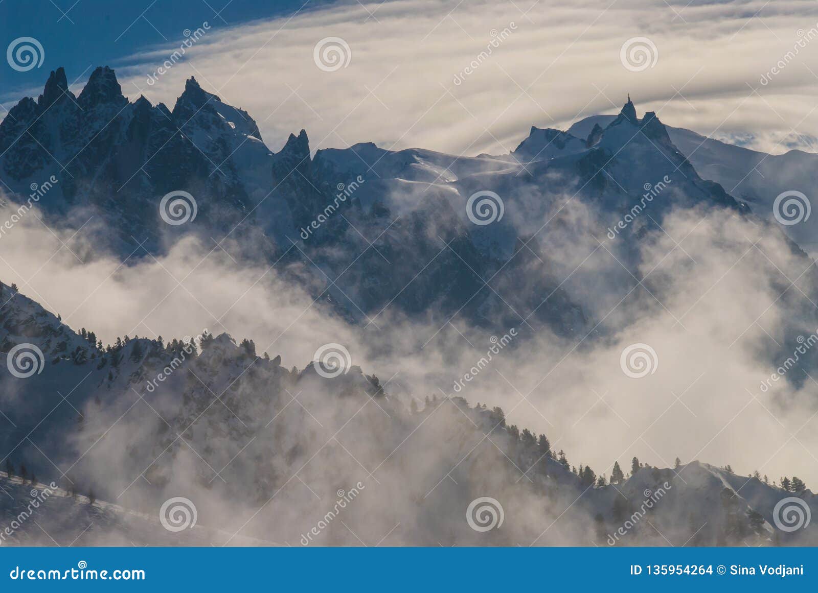 Chamonix Snow Mont Blanc Landscape Stock Photo - Image of hiking ...