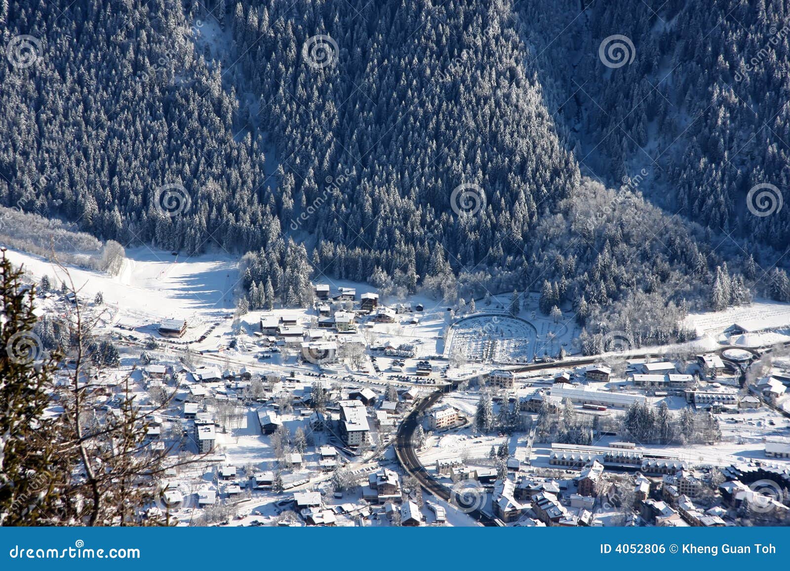 Chamonix in winter stock photo. Image of panoramic, snowy - 4052806