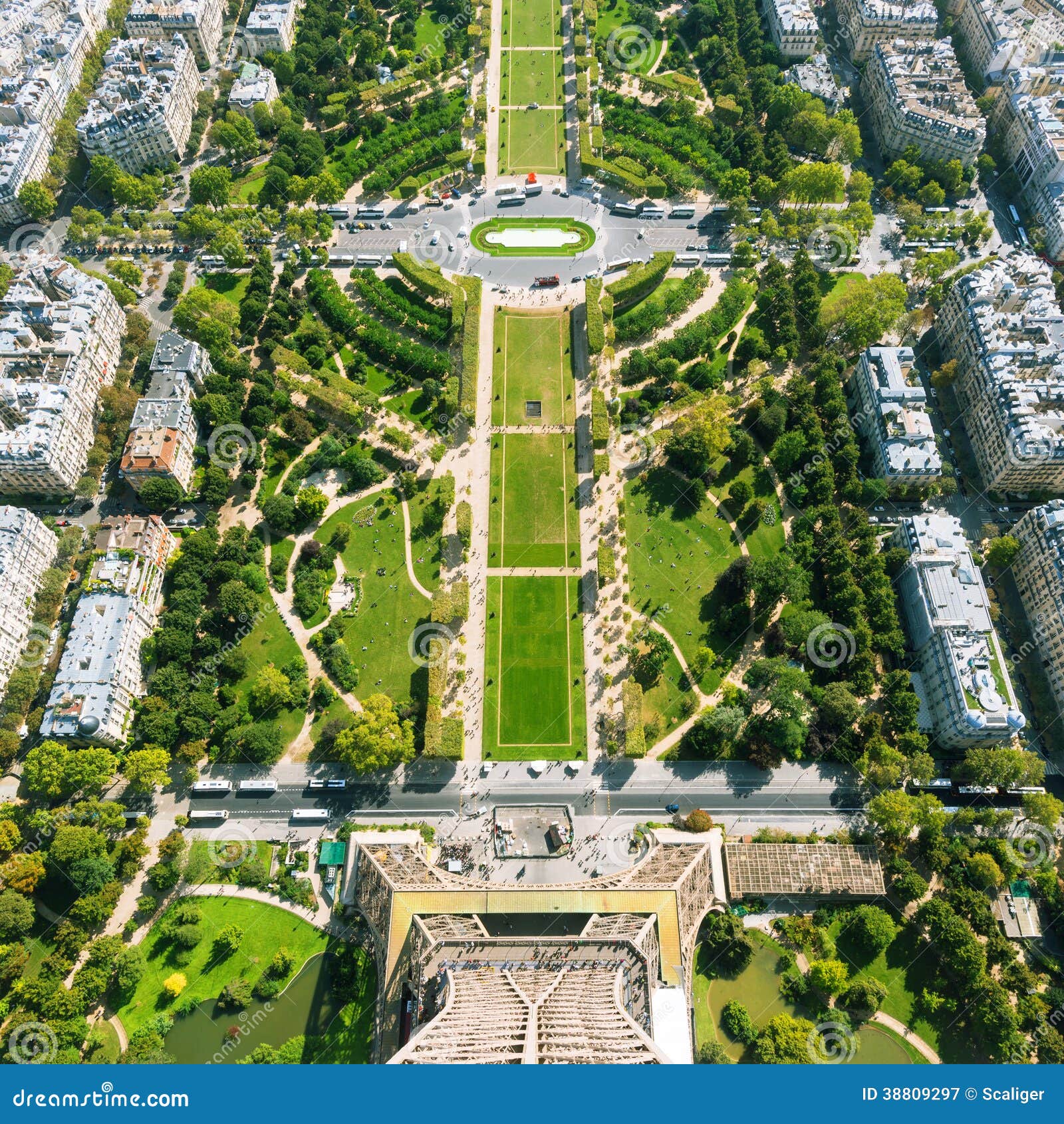 The Champ de Mars, Paris stock image. Image of tour, architecture ...