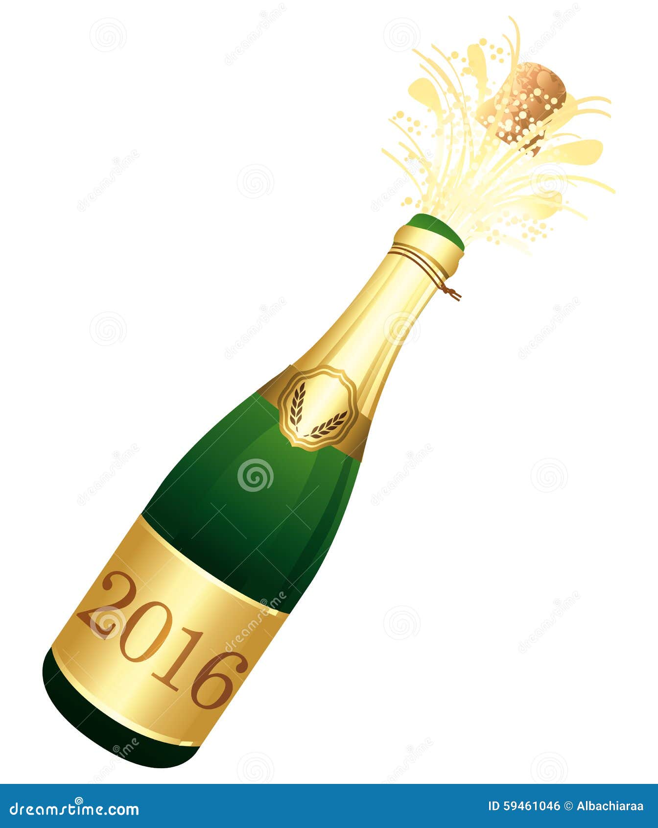 2016 Champagne Bottle. Celebration Icon Stock Vector - Illustration of ...
