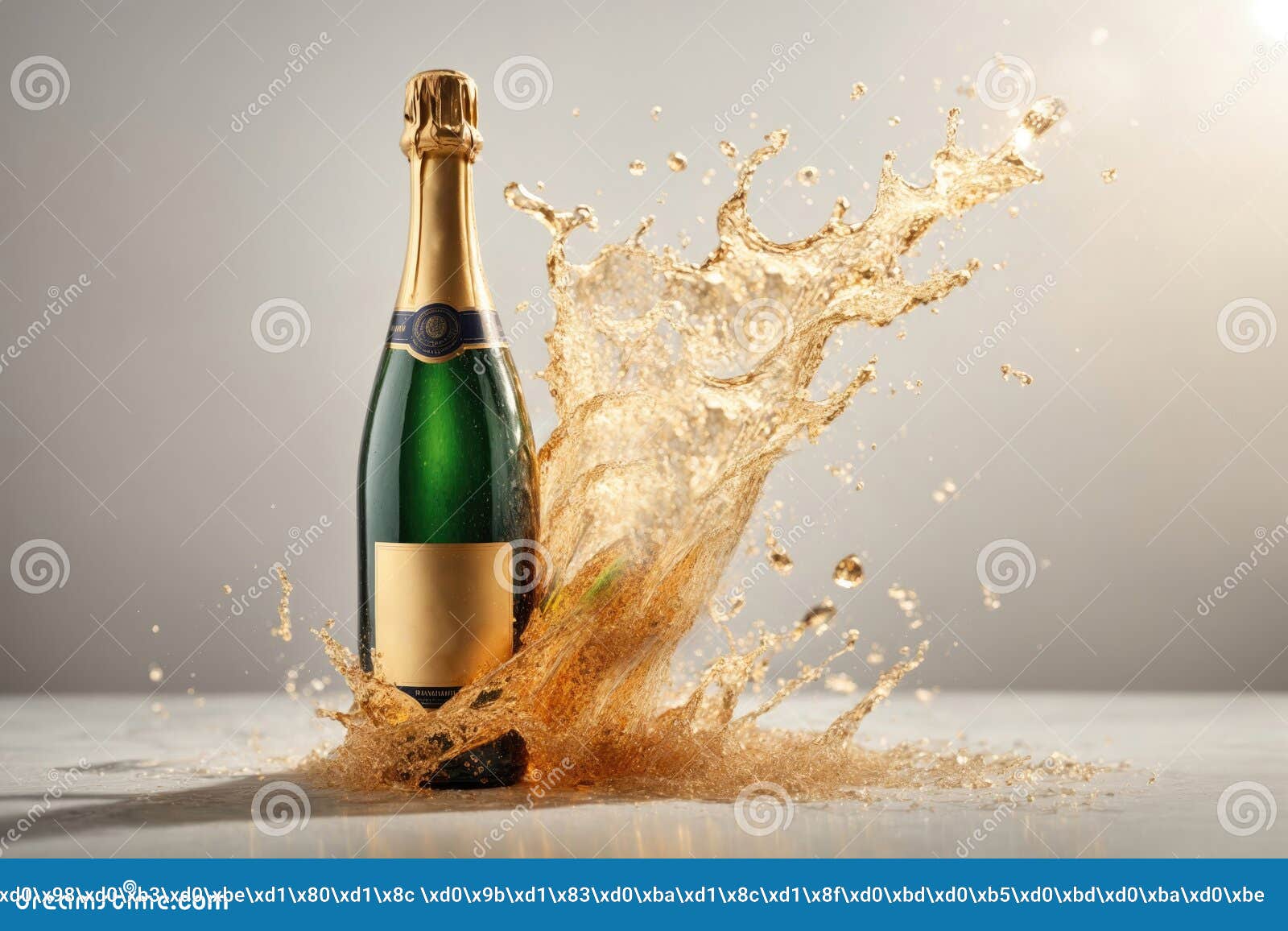 Champagne Bottle or Champaign with Splash. Ai Generative Stock Image ...