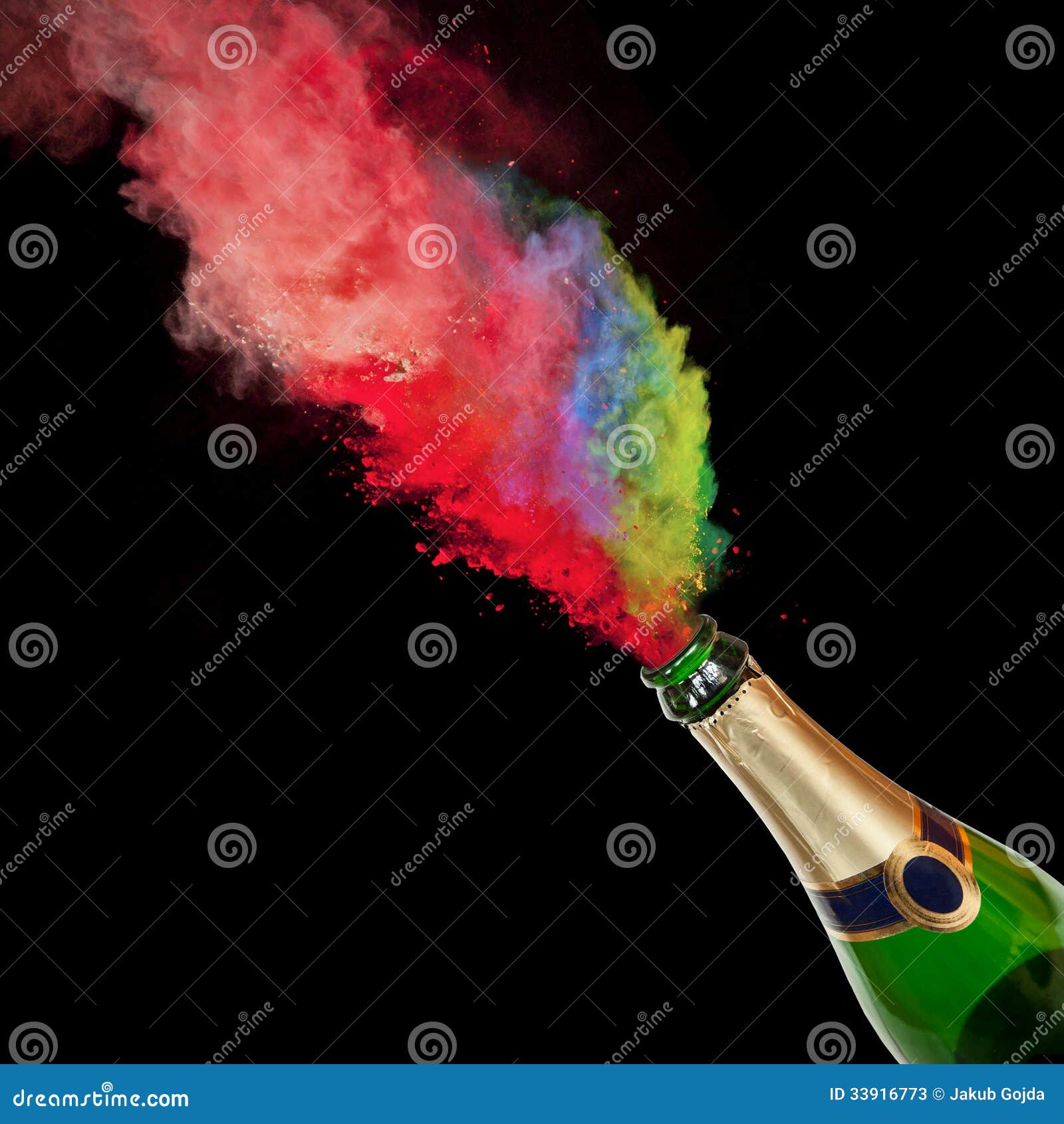 Champagne stock image. Image of color, spray, smoke, gold - 33916773