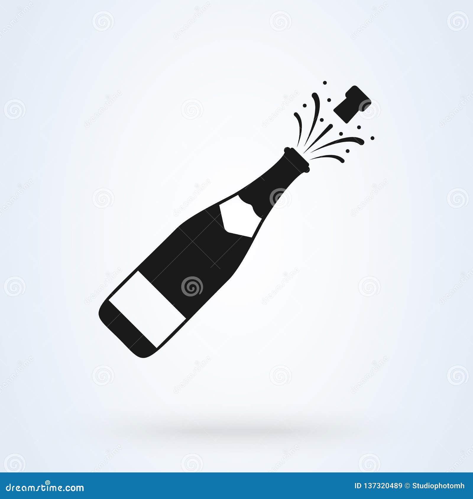 Champagne Bottle Explosion Sign Simple Icon Vector. Stock Vector ...