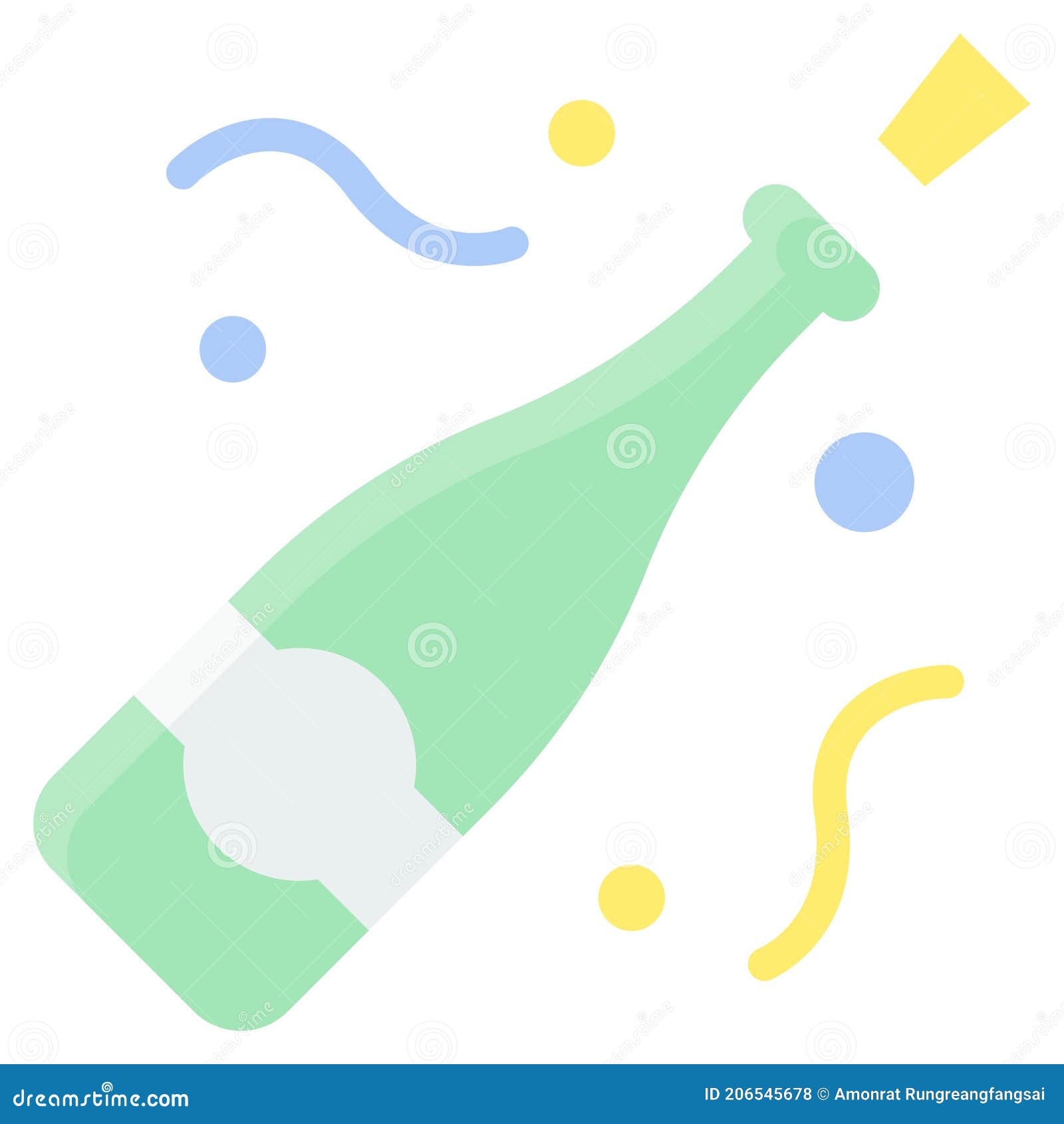 Champagne Bottle Icon, Birthday Party Related Vector Illustration Stock ...