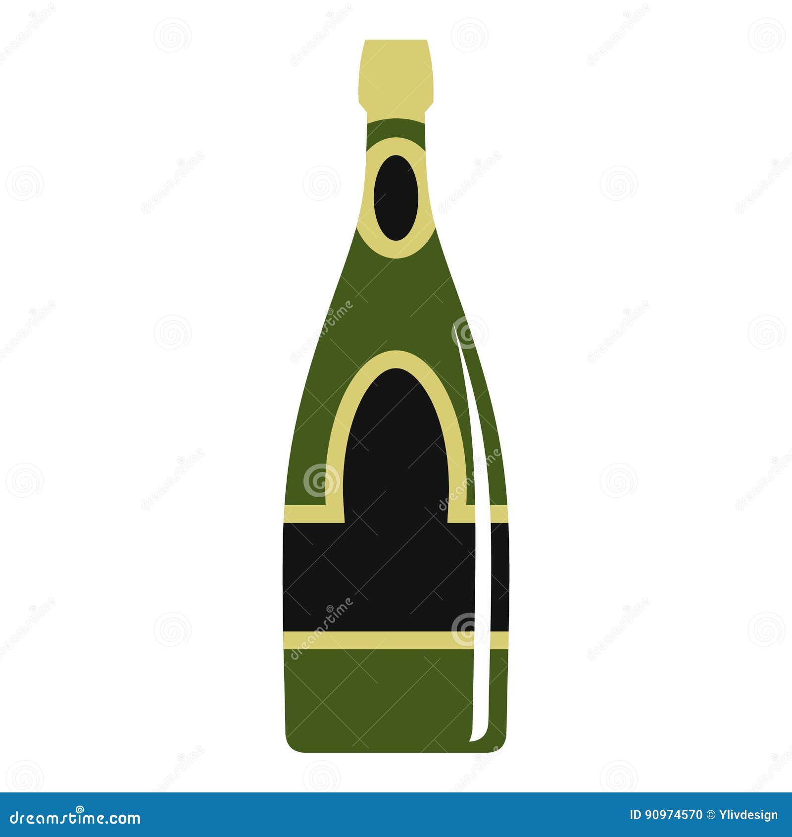 Champagne Bottle Icon Isolated Stock Vector - Illustration of alcoholic ...