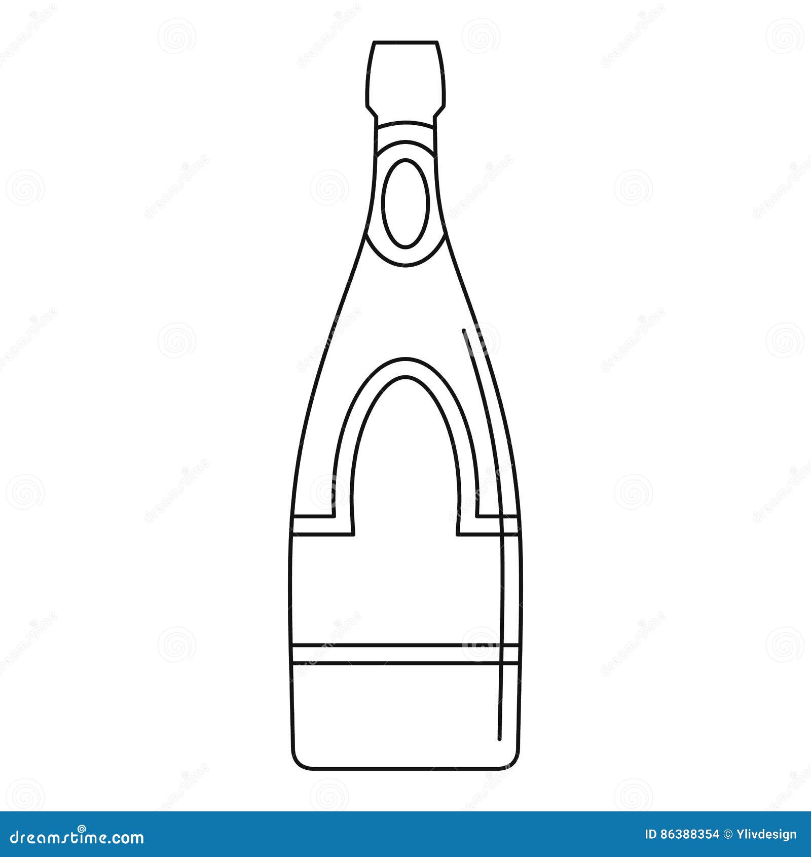 Champagne Bottle Icon, Outline Style Stock Vector - Illustration of ...