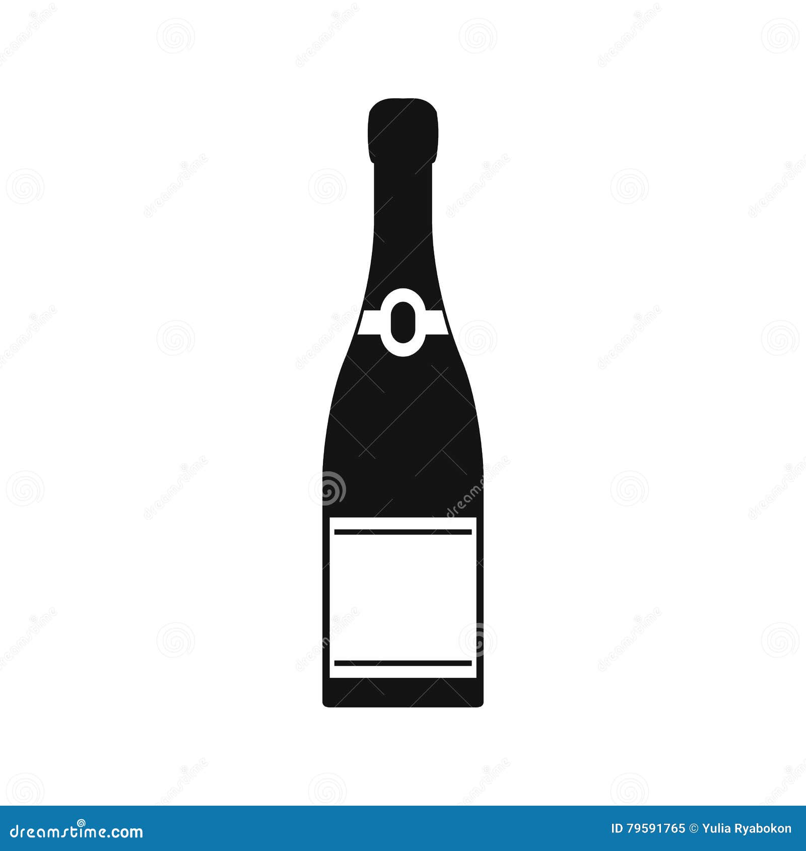 Champagne Bottle Icon, Simple Style Stock Vector - Illustration of icon ...