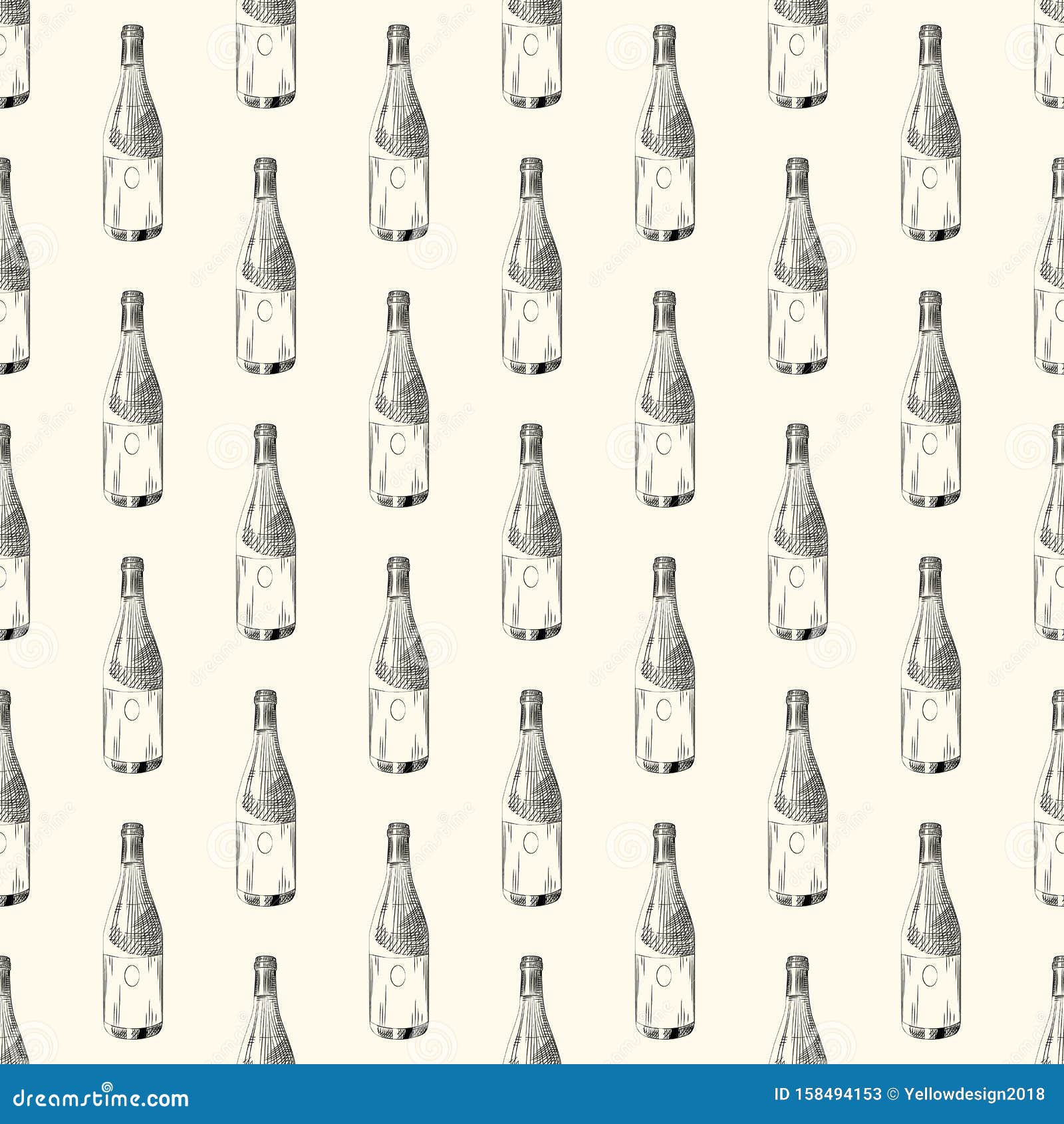 Champagne Bottle Seamless Pattern. Sparkling Wine Backdrop Stock ...