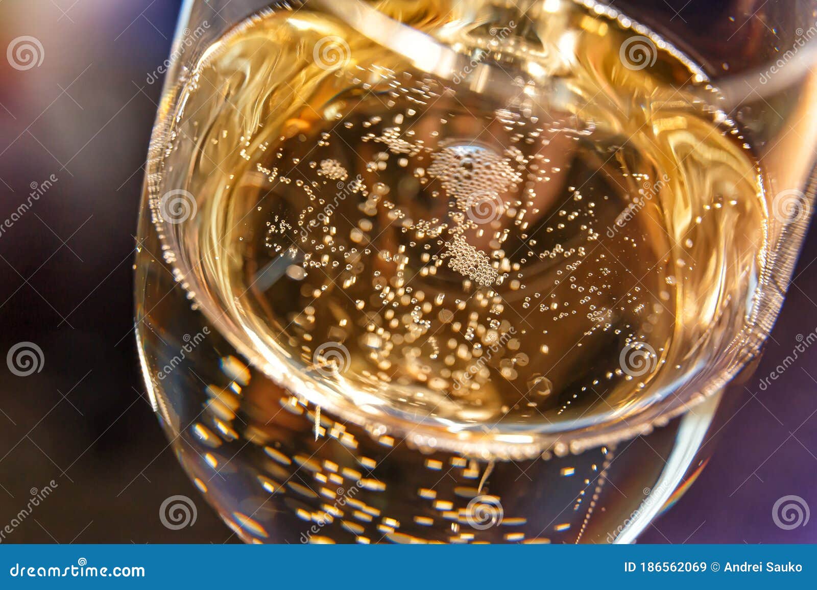 Champagne Bubbles in a Glass Close-up Stock Image - Image of ...