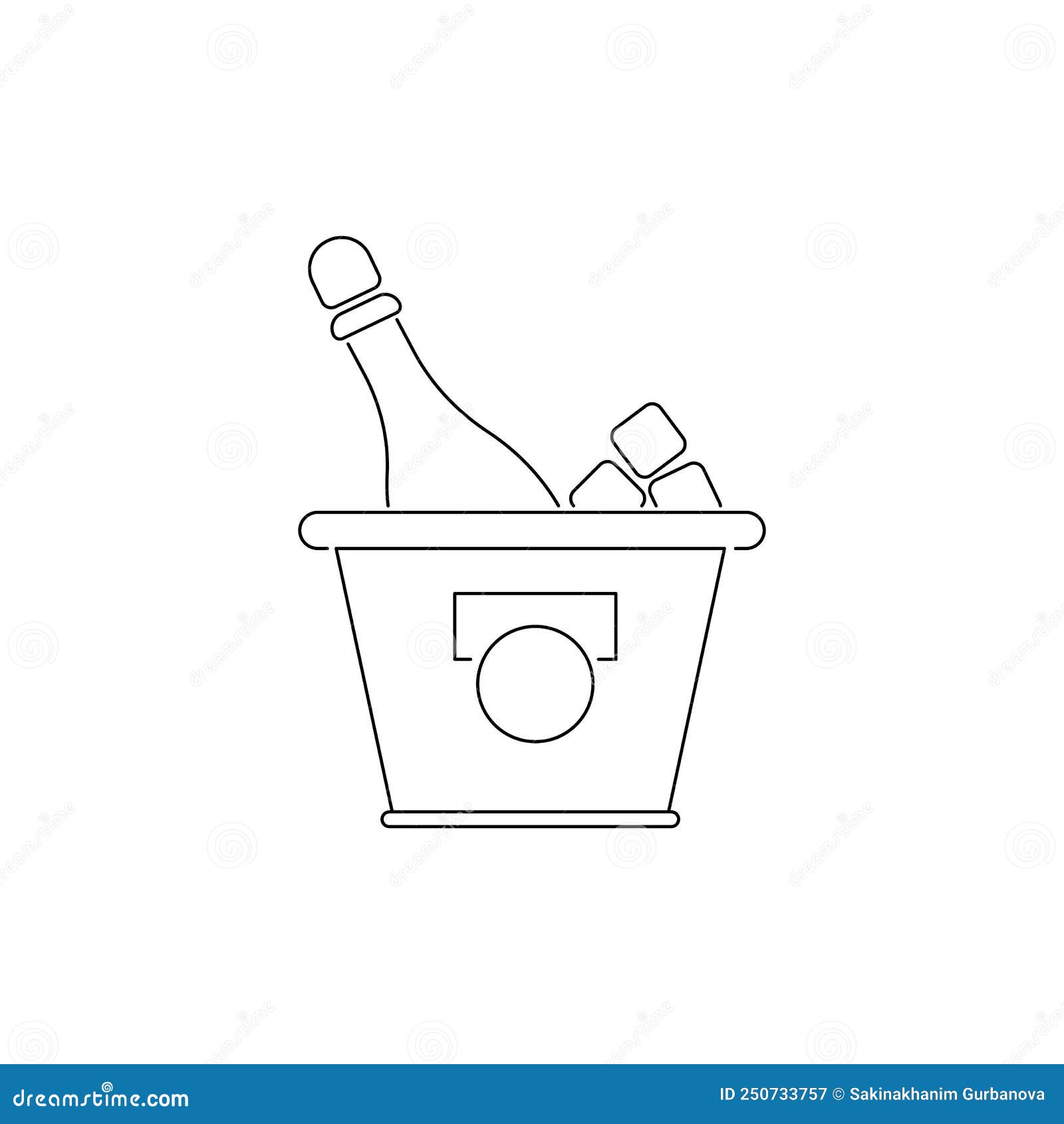 Champagne in a Bucket with Icon Stock Vector - Illustration of luxury ...