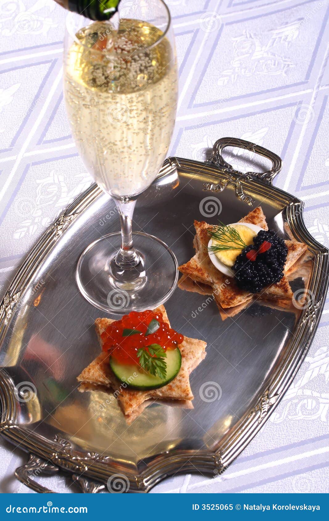 Champagne and Caviar Canape Stock Image - Image of occasion ...
