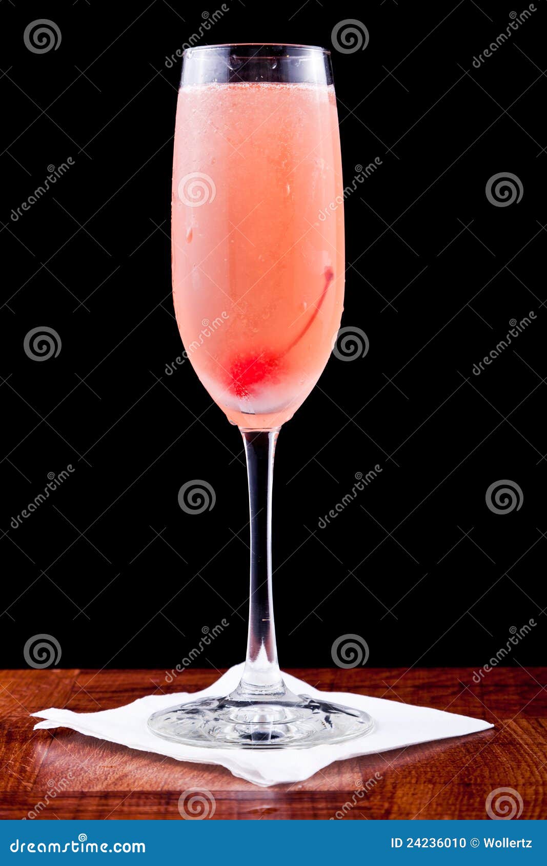 Champagne cocktail stock photo. Image of cherry, beverage - 24236010