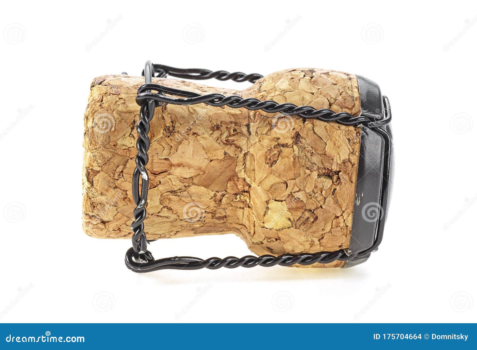 Champagne Cork with Metal Wire Isolated on White Background Stock Photo ...