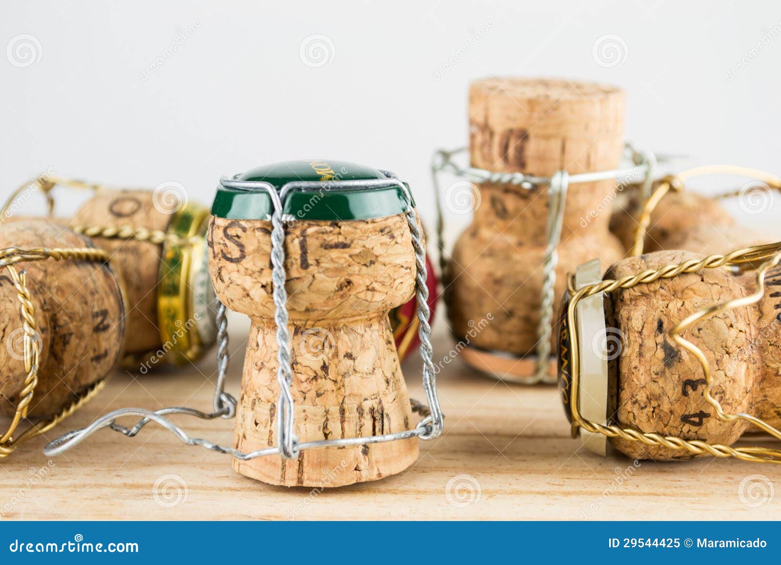 Champagne Corks Close-up on White Background Stock Image - Image of ...