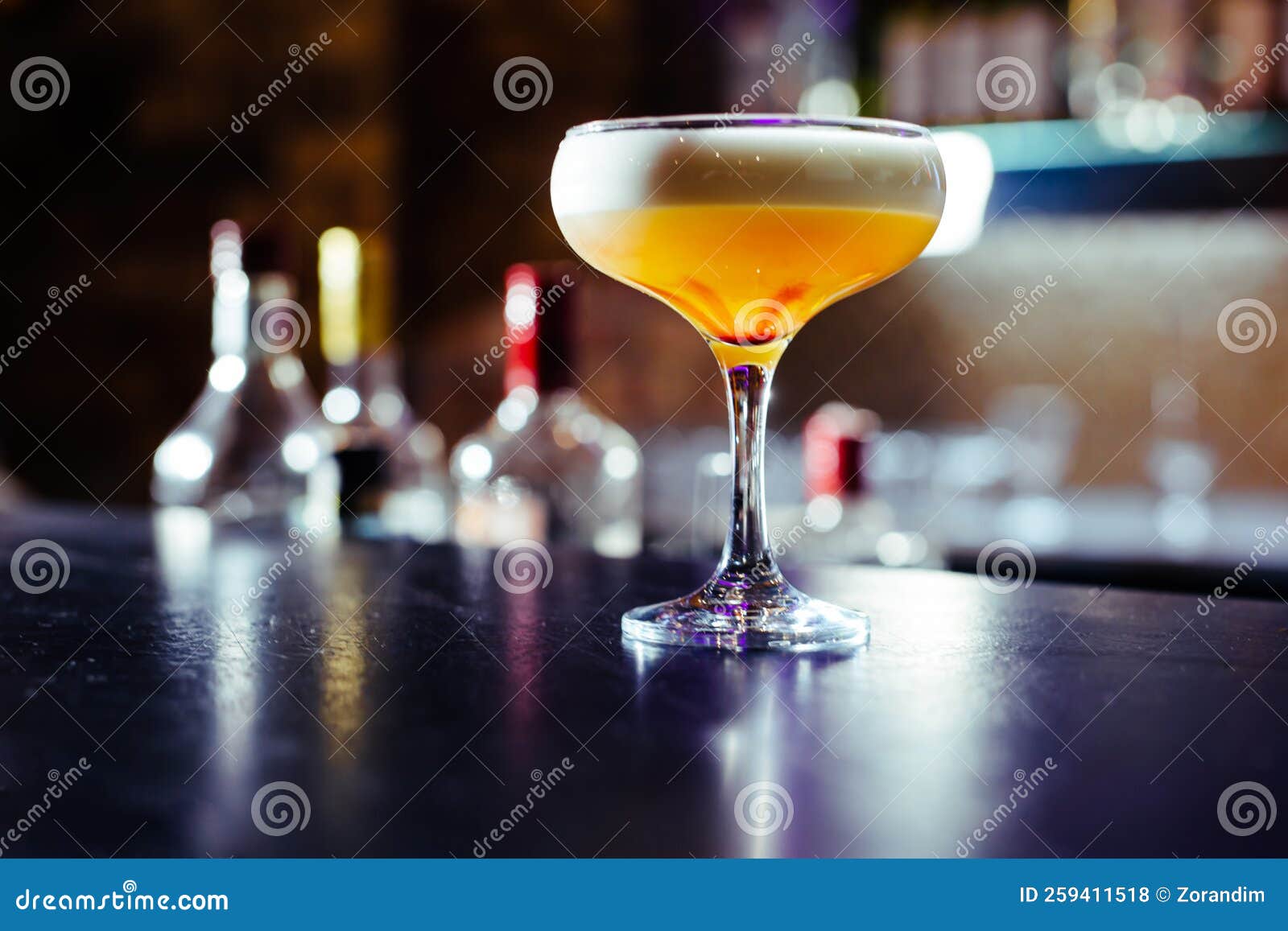 Champagne Coupe Glass of Refreshing Orange Cocktail Stock Photo - Image ...
