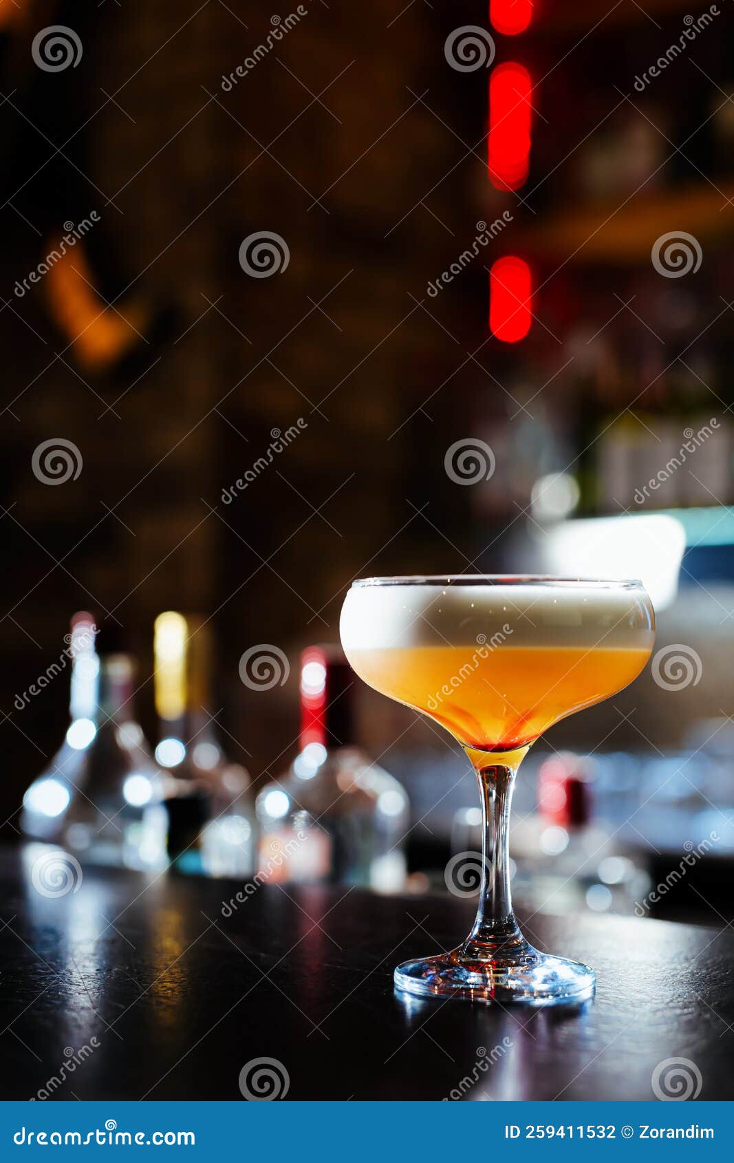 Champagne Coupe Glass of Refreshing Orange Cocktail Stock Photo - Image ...