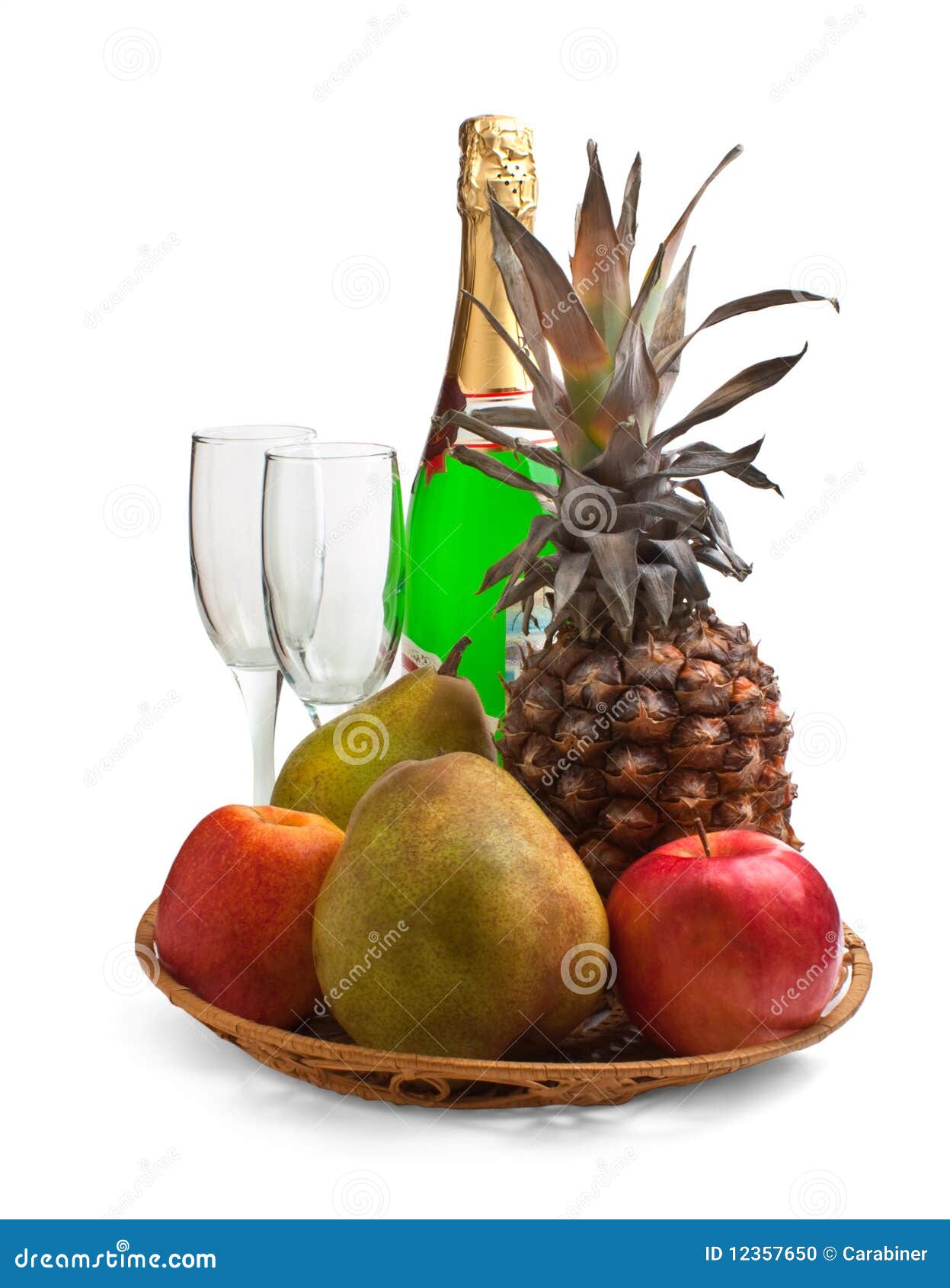 Champagne e fruta foto de stock. Imagem de vinho, ainda - 12357650