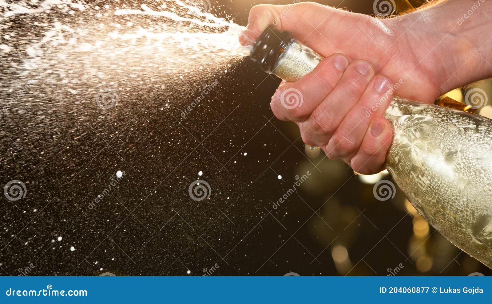 Champagne Explosion with Splashing Liquid Stock Image - Image of ...