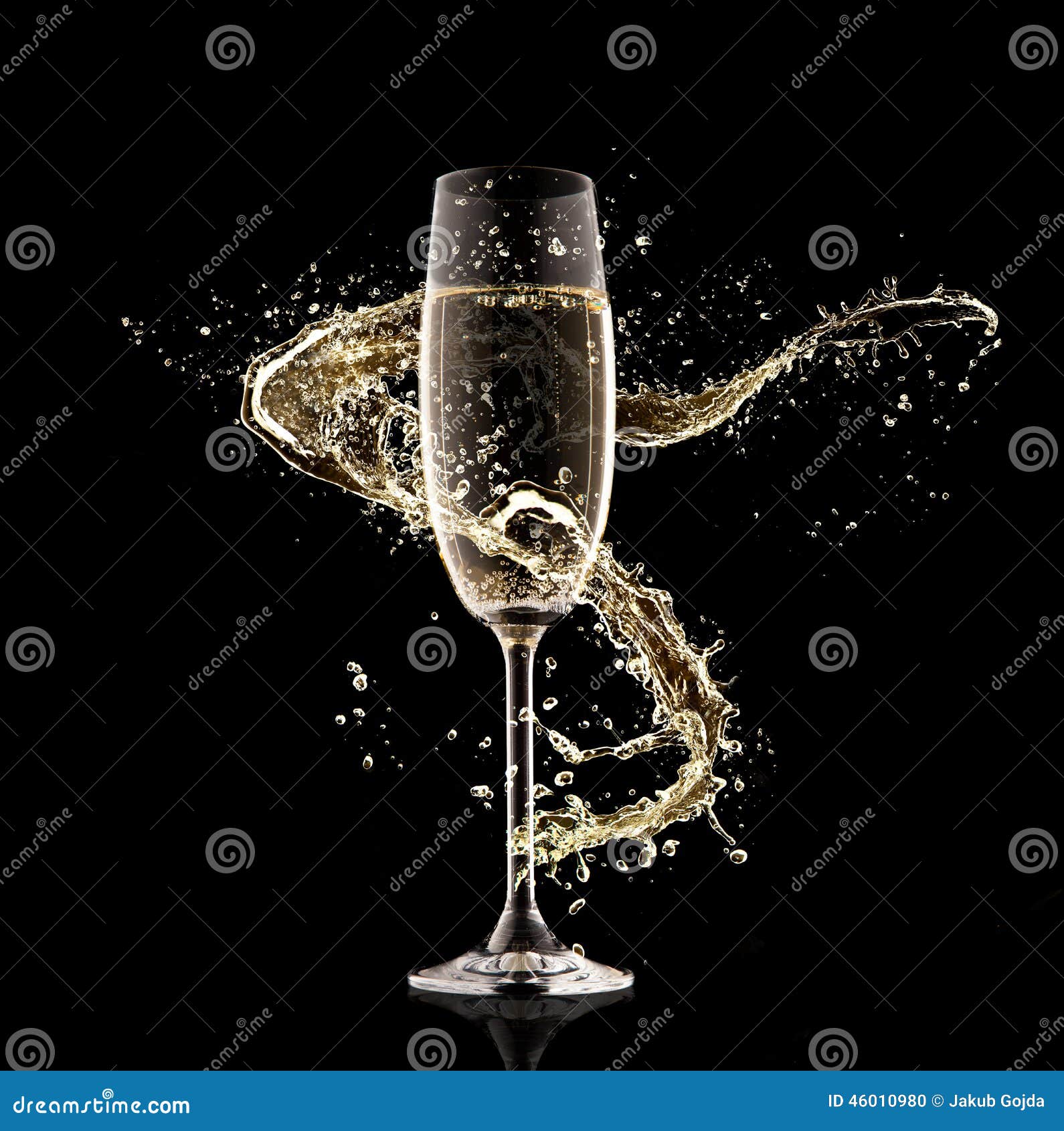 Champagne Glass with Splash Stock Photo - Image of food, glass: 46010980