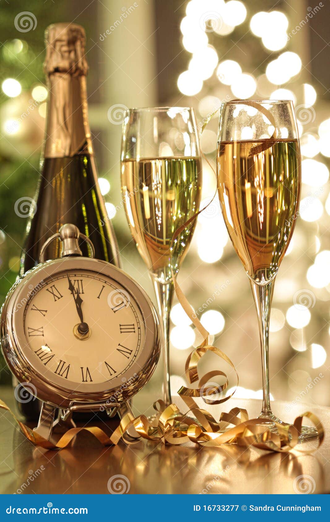 Champagne Glasses Ready To Bring in the New Year Stock Image - Image of ...