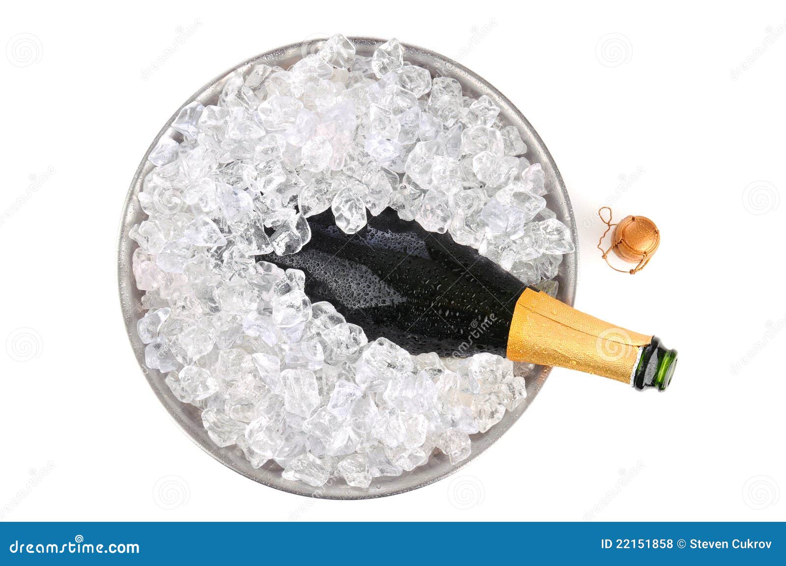 Champagne in Ice Overhead View Stock Photo - Image of wine, drink: 22151858