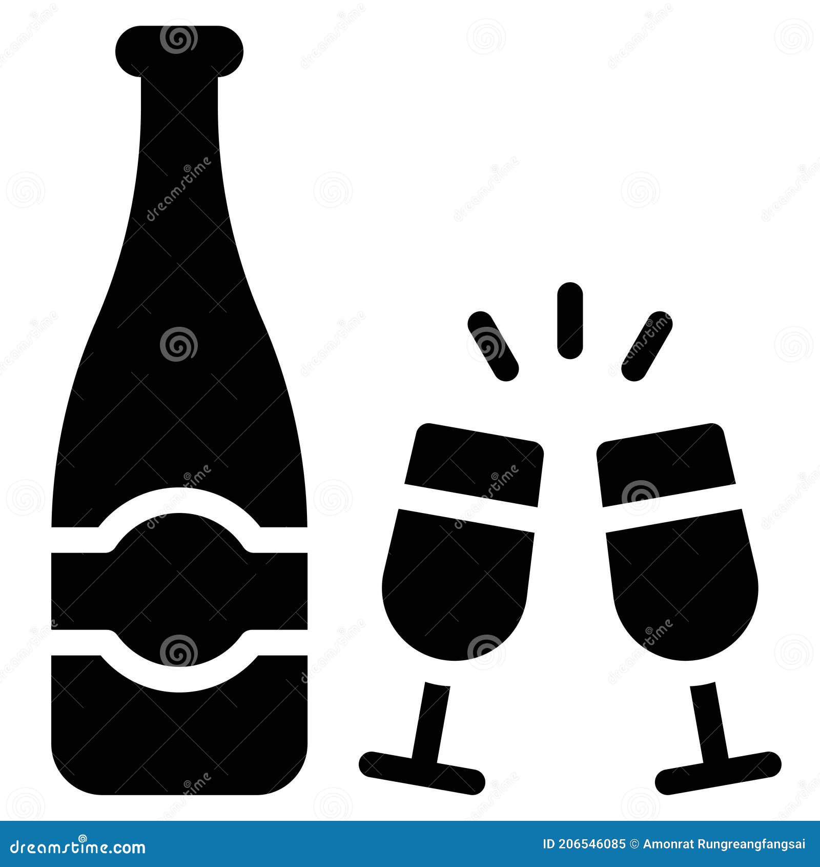 Champagne Icon, Birthday Party Related Vector Illustration Stock Vector ...
