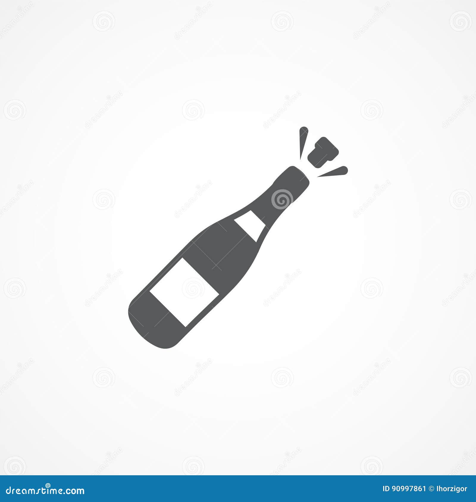 Champagne Icon. Black Silhouette Of A Champagne Bottle. Iconography ...