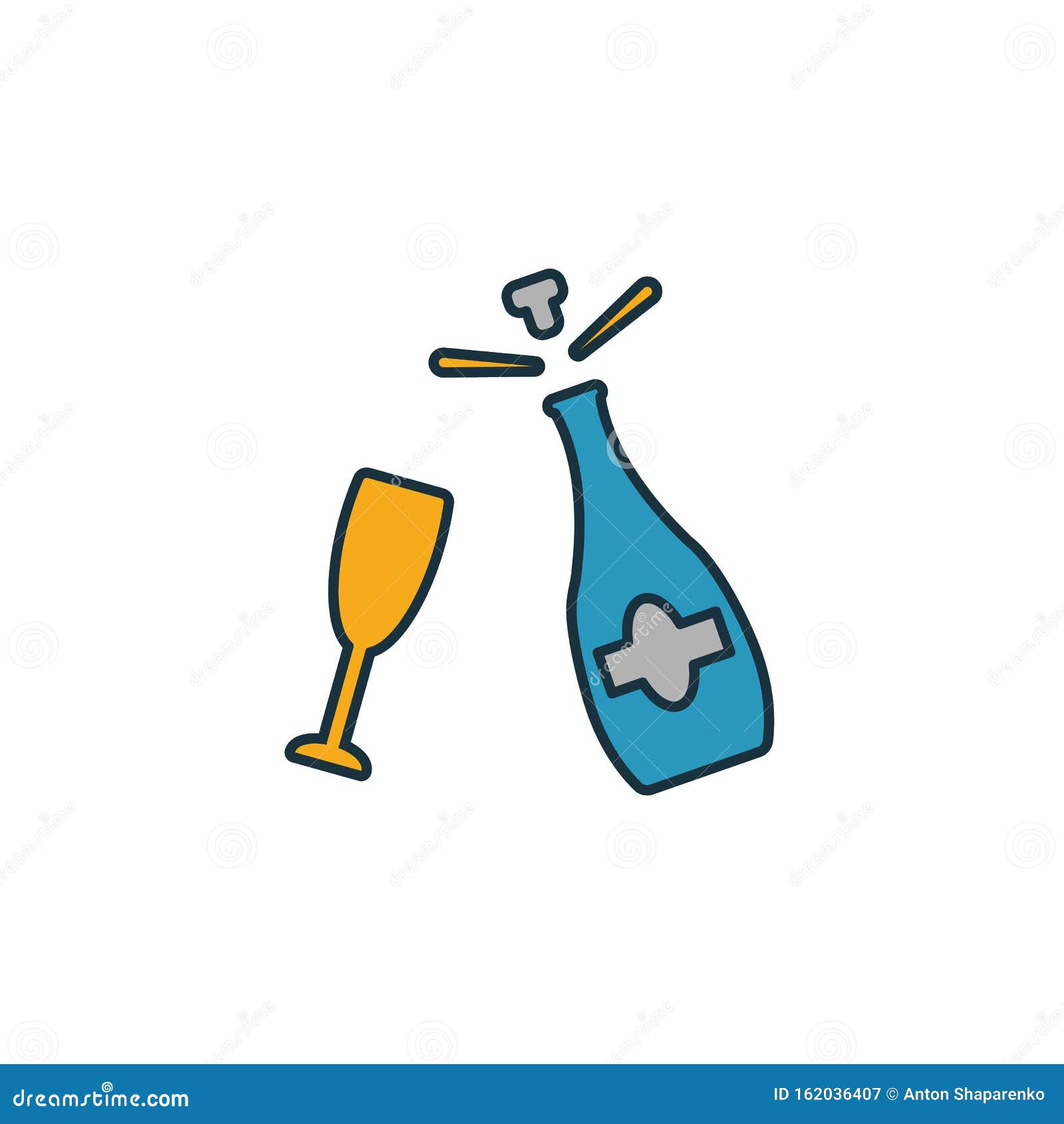 Champagne Icon. Simple Element from Party Icon Icons Collection Stock ...