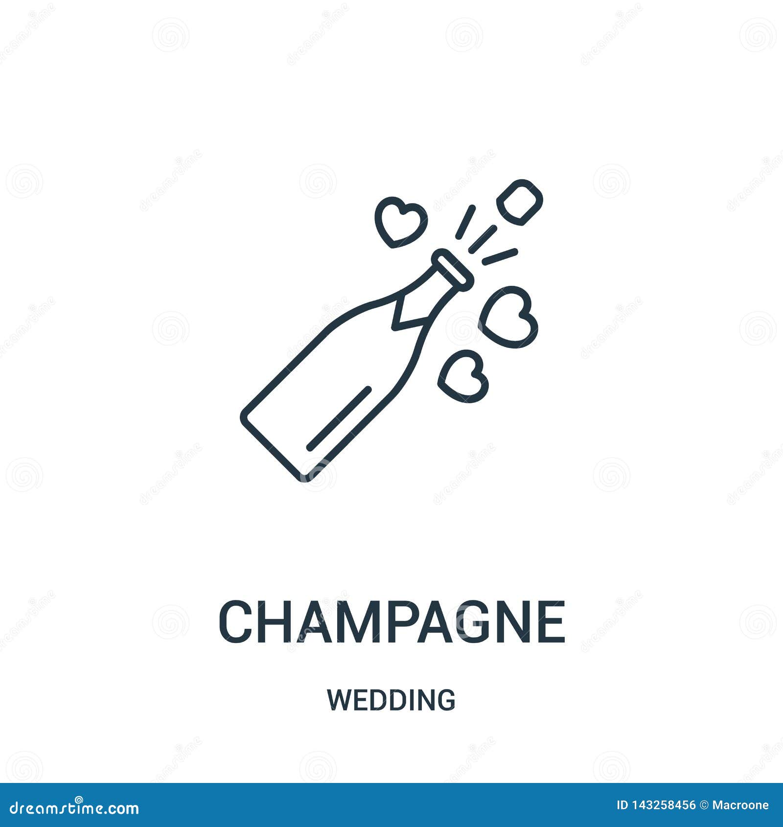 Champagne Icon Vector from Wedding Collection. Thin Line Champagne ...