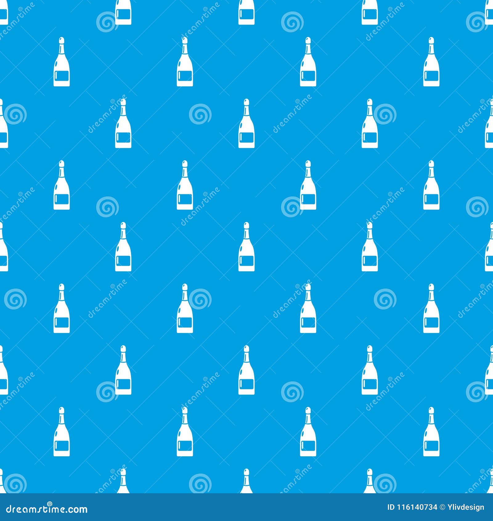 Champagne Pattern Vector Seamless Blue Stock Vector - Illustration of ...