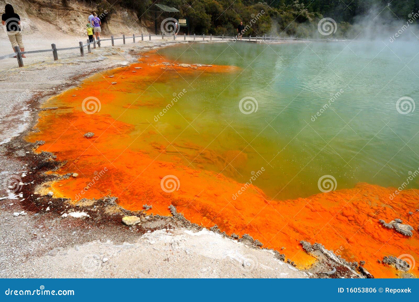 Champagne Pool, Wai-O-Tapu stock photo. Image of steam - 16053806
