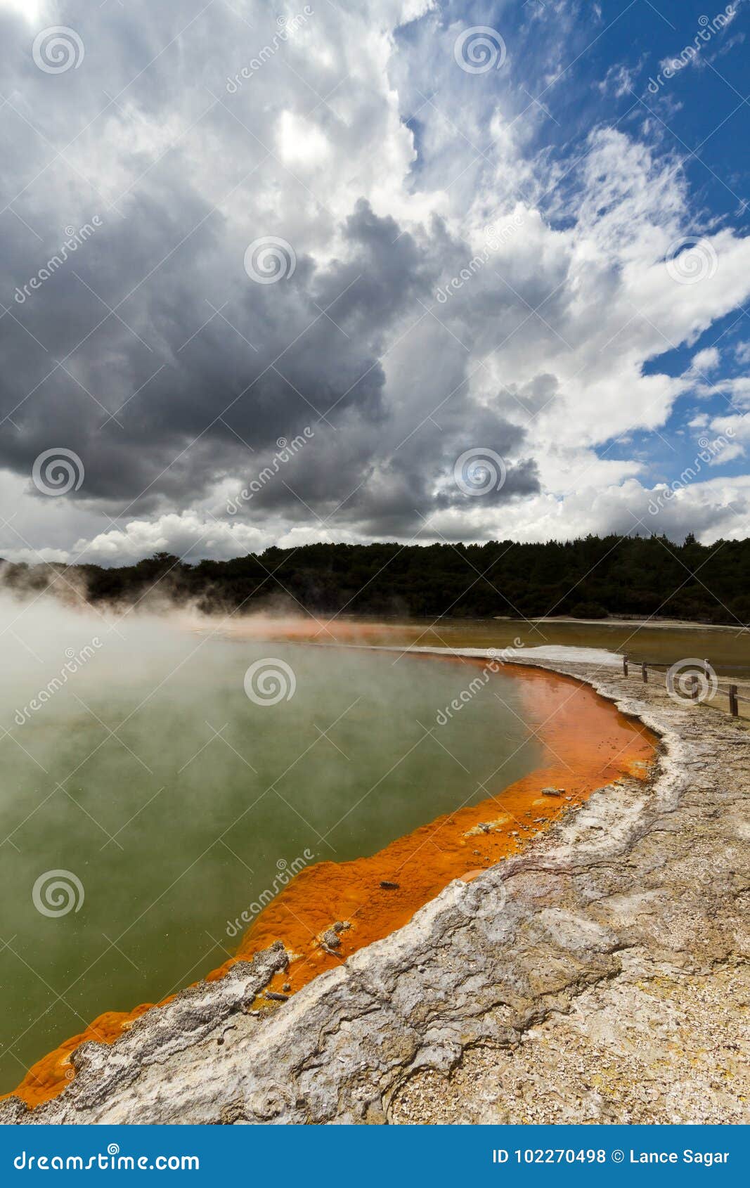 Champagne Pool and Cloud stock photo. Image of zealand - 102270498