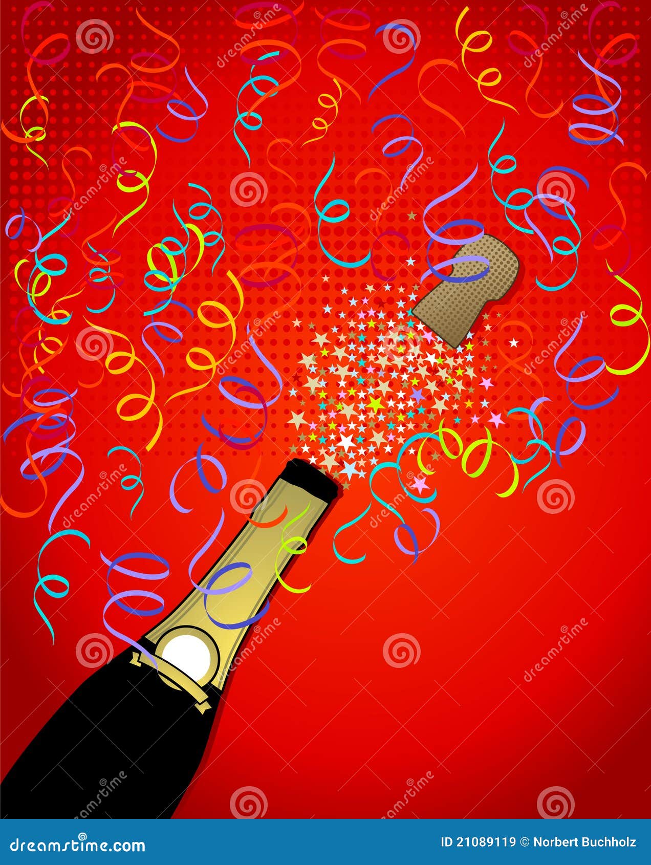 Champagne Popping and Confetti Stock Vector - Illustration of cork ...