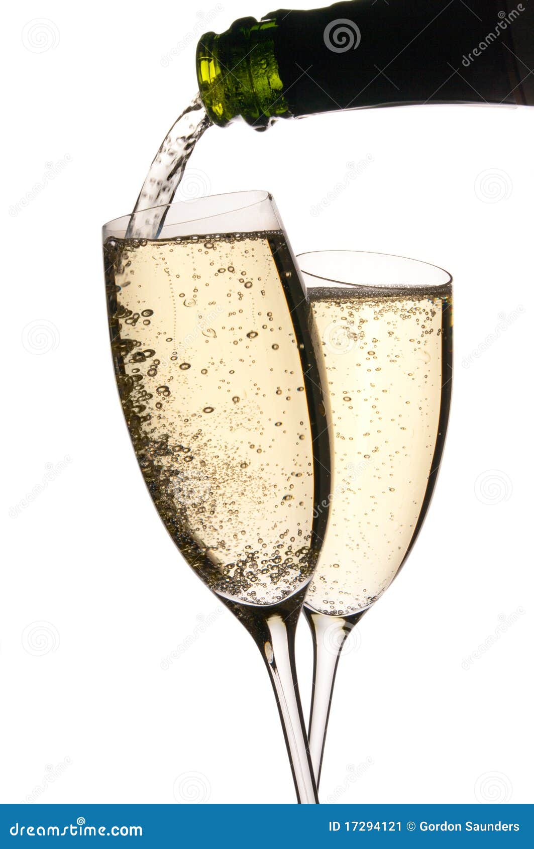 Champagne Poured in Glasses Stock Image - Image of objects, alcohol ...
