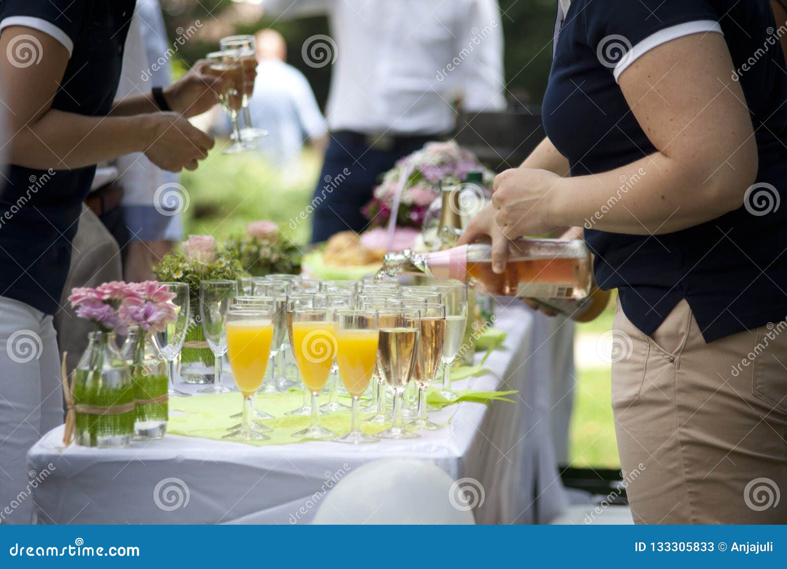 Champagne Reception on Wedding Event Stock Image - Image of glass ...