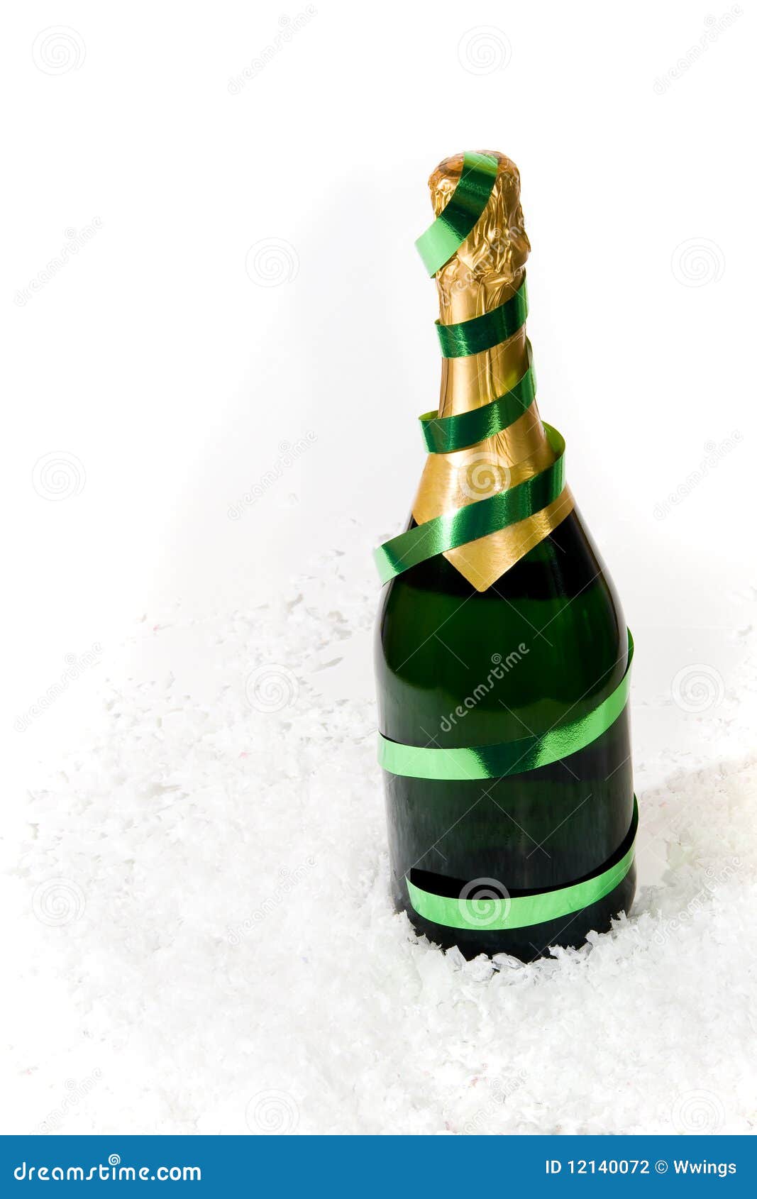 Champagne in the snow stock photo. Image of alcohol, occasion - 12140072