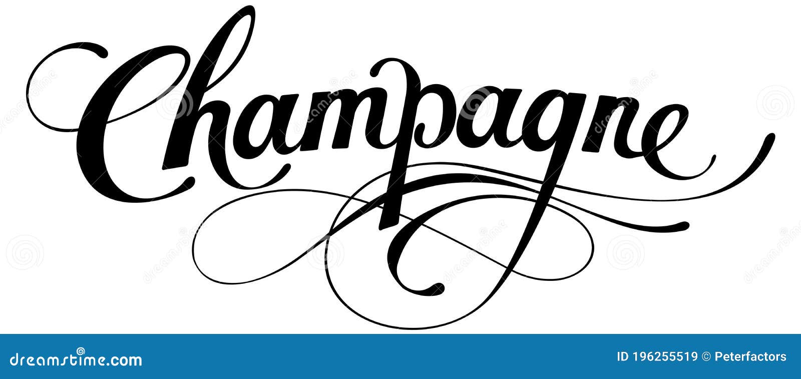 Champagne - Custom Calligraphy Text Stock Vector - Illustration of ...