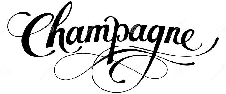 Champagne - Custom Calligraphy Text Stock Vector - Illustration of ...