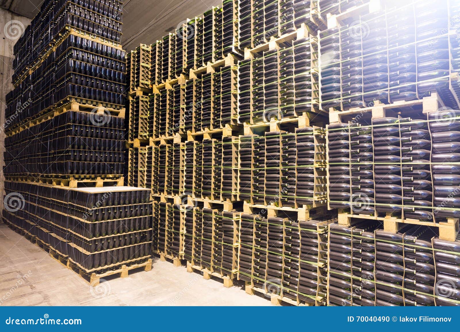 Champagne Wine Going through Secondary Fermentation Process Stock Photo ...