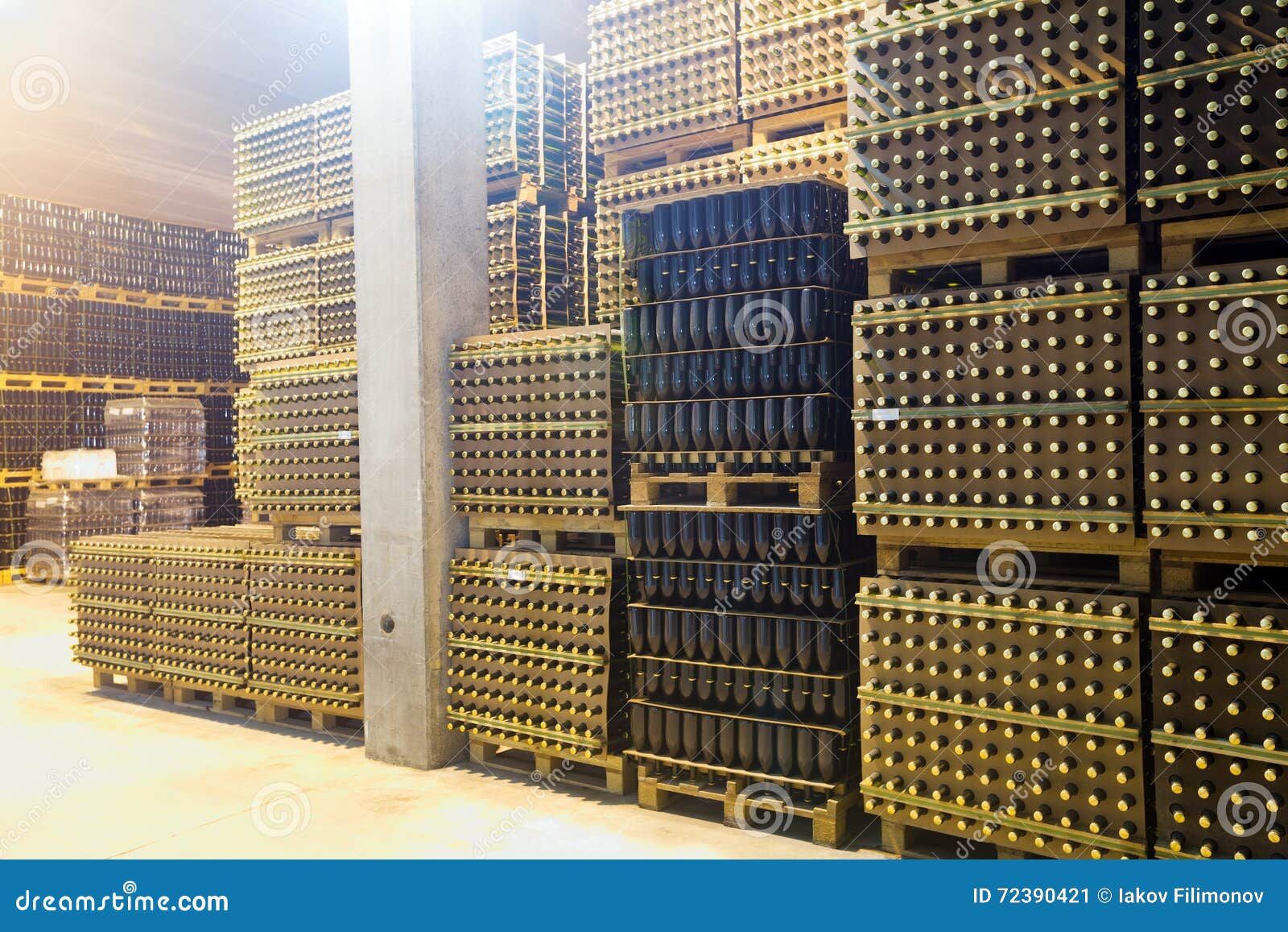 Champagne Wine Going through Secondary Fermentation Process Stock Image ...