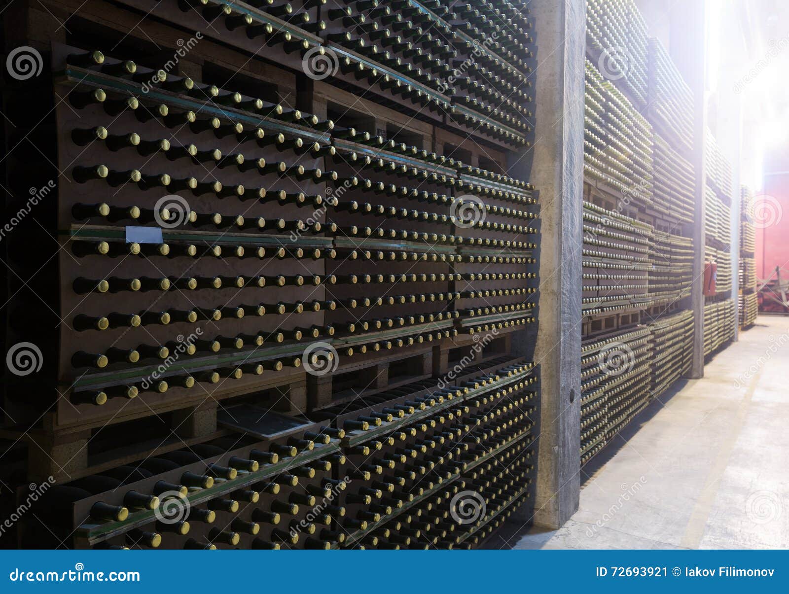 Champagne Wine Going through Secondary Fermentation Process Stock Image ...