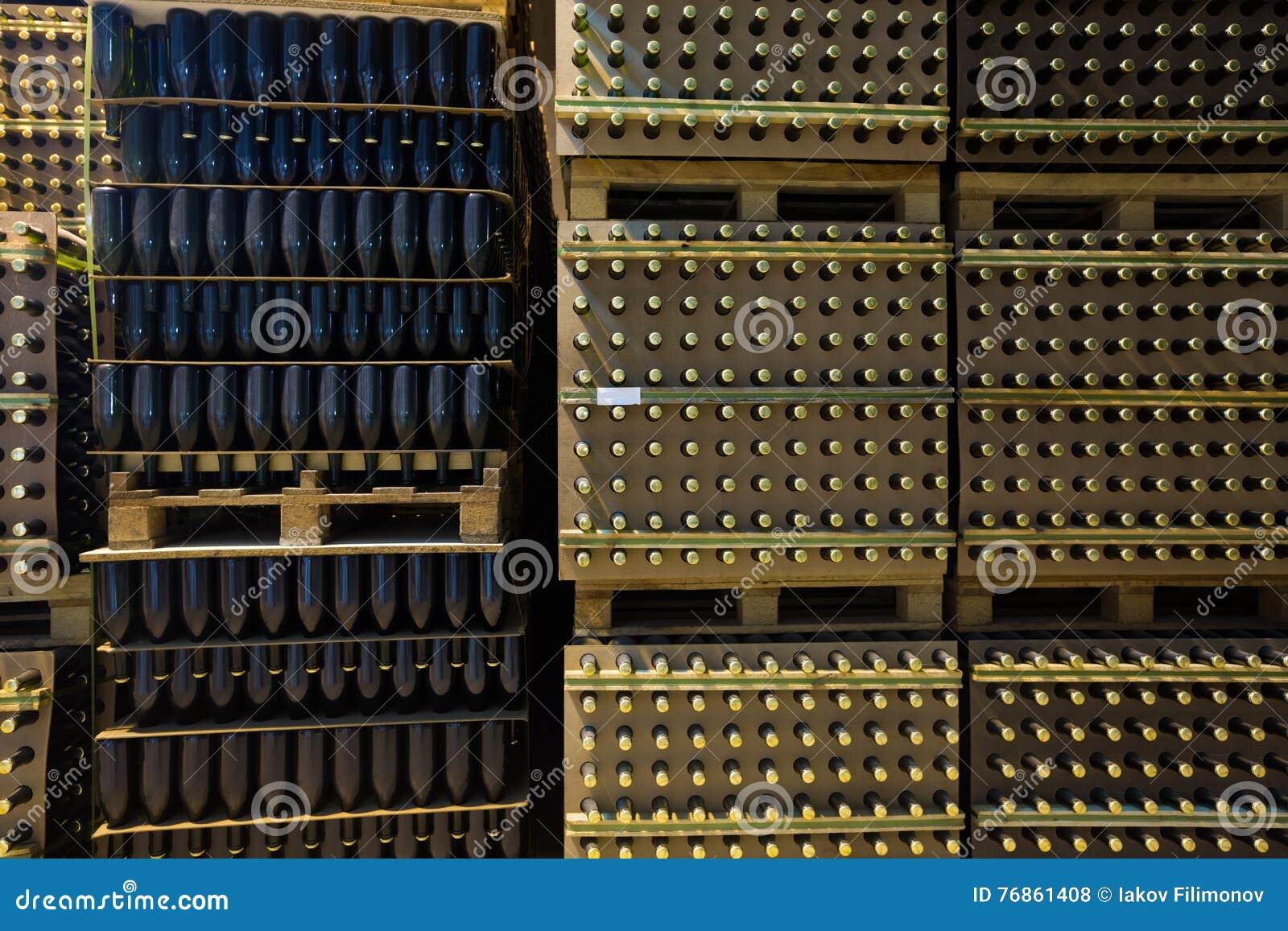 Champagne Wine Going through Secondary Fermentation Process Stock Photo ...