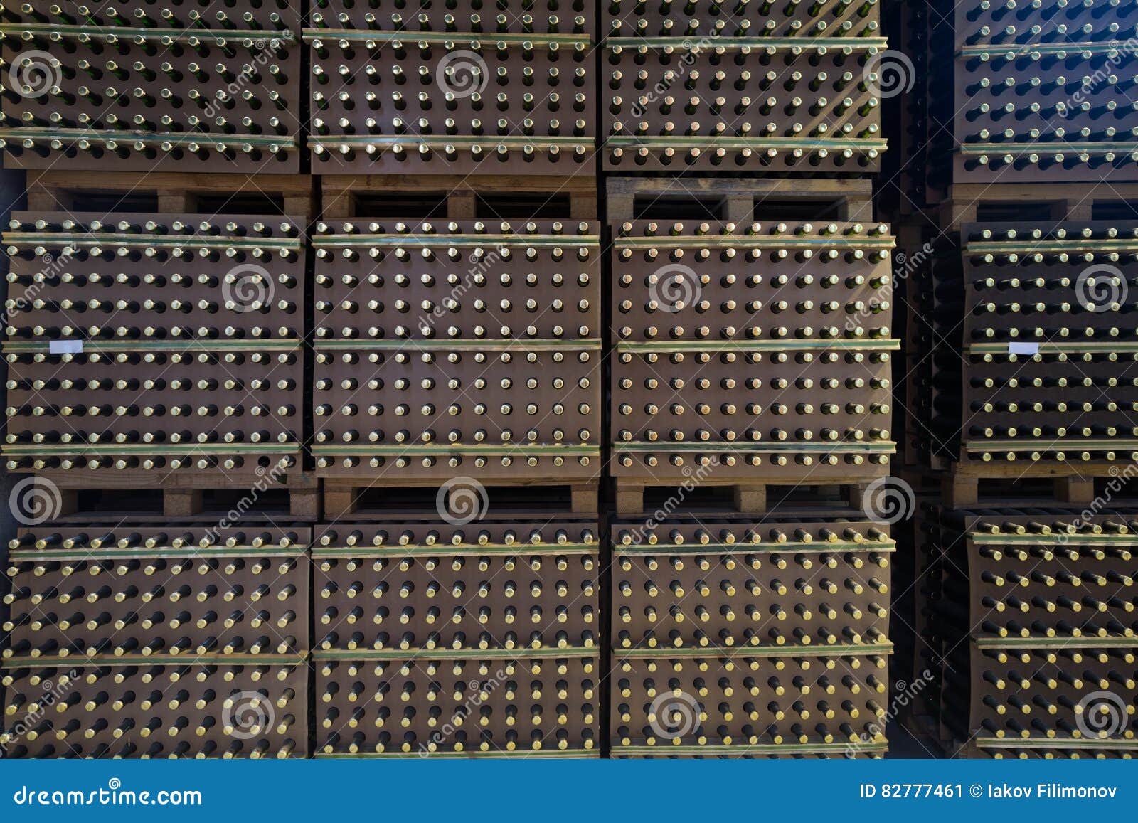 Champagne Wine Going through Secondary Fermentation Process Stock Image ...