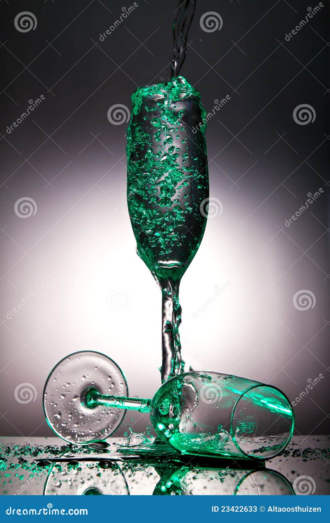 Champaigne Glass Overflowing with Liquid Stock Image - Image of purity ...