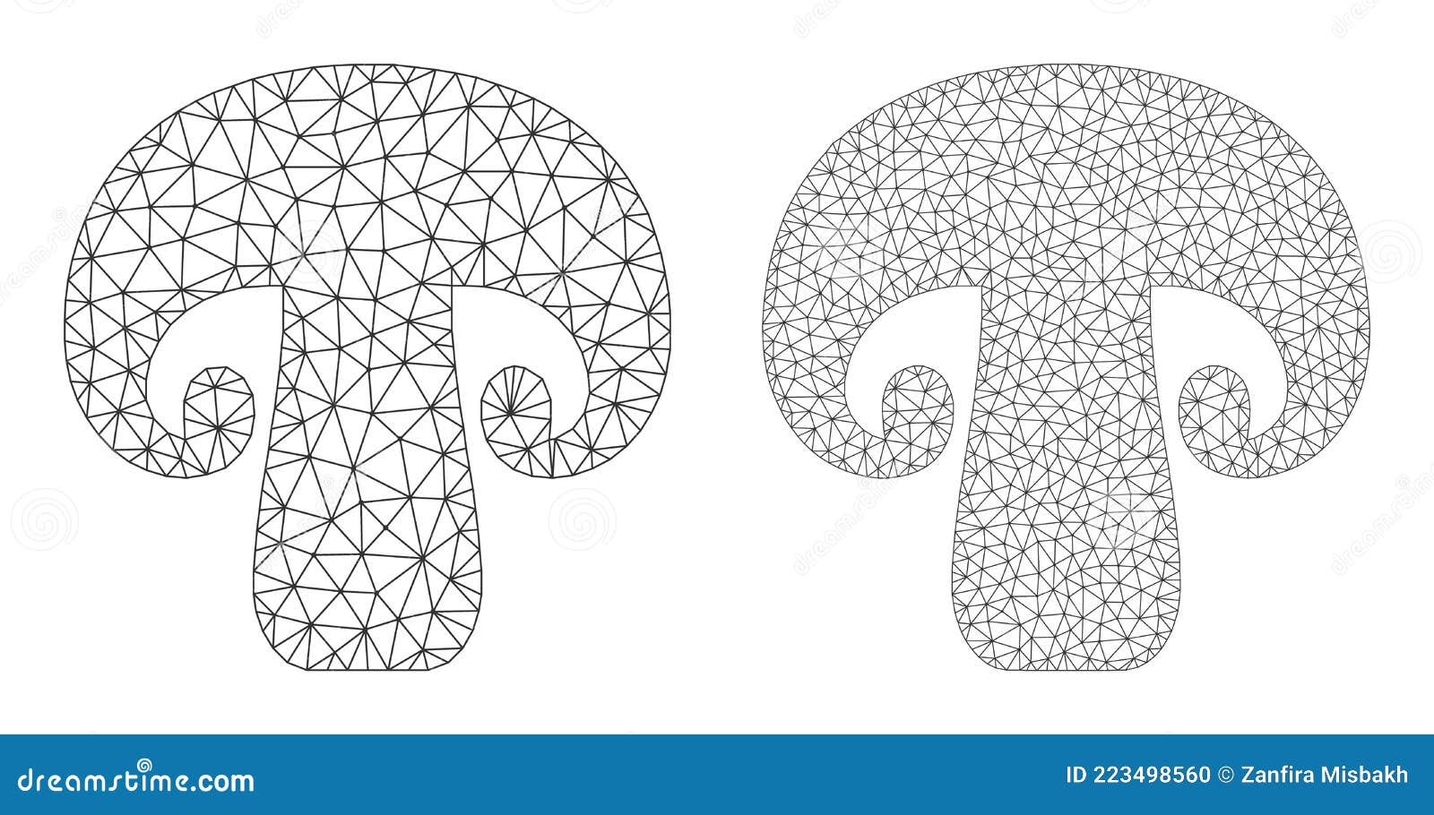 Champignon Mushroom Icons - Vector Triangular Mesh Stock Vector ...